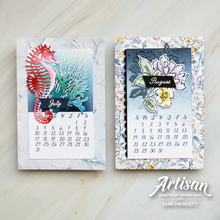 2022 Desktop Calendars — July & August | Swimming In Stamps