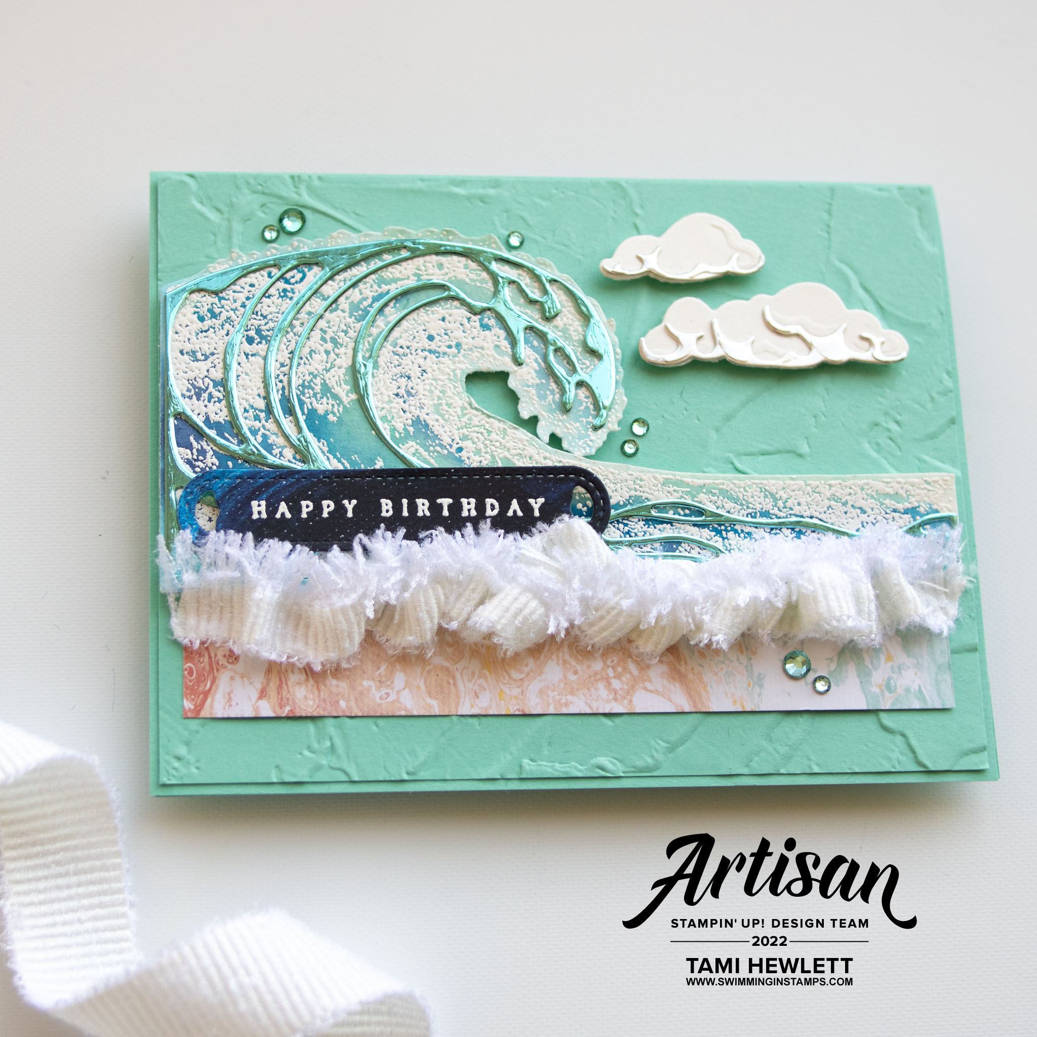 Stamping Sunday Blog Hop – Creative Ways To Use Ribbon | Swimming In Stamps