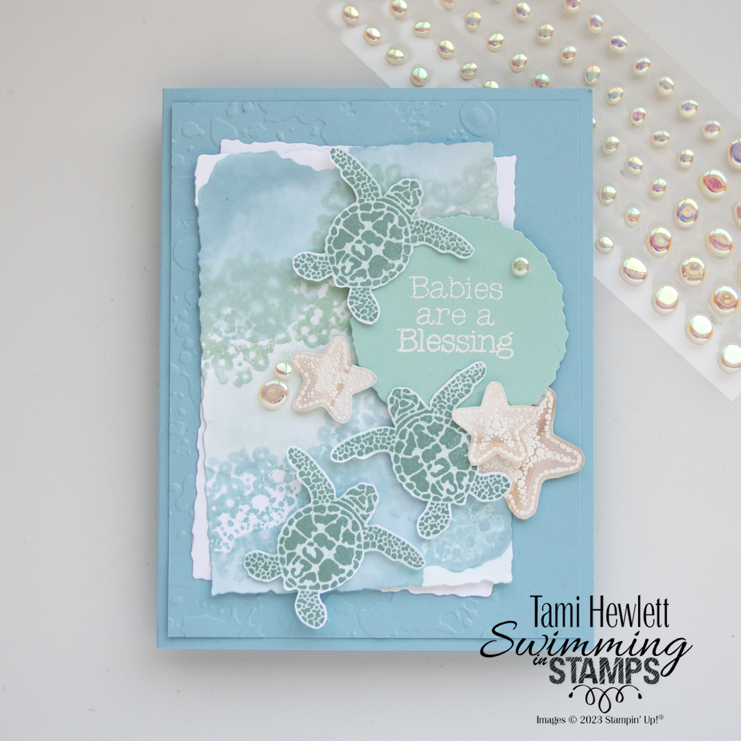 Baby Boy Card – Sea Turtle | Swimming In Stamps
